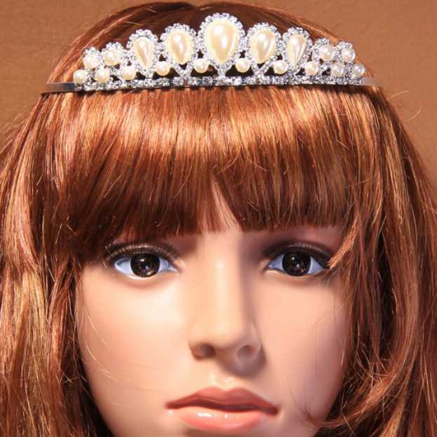 Fabulous Imitation Pearls Ladies' Crown Headbands