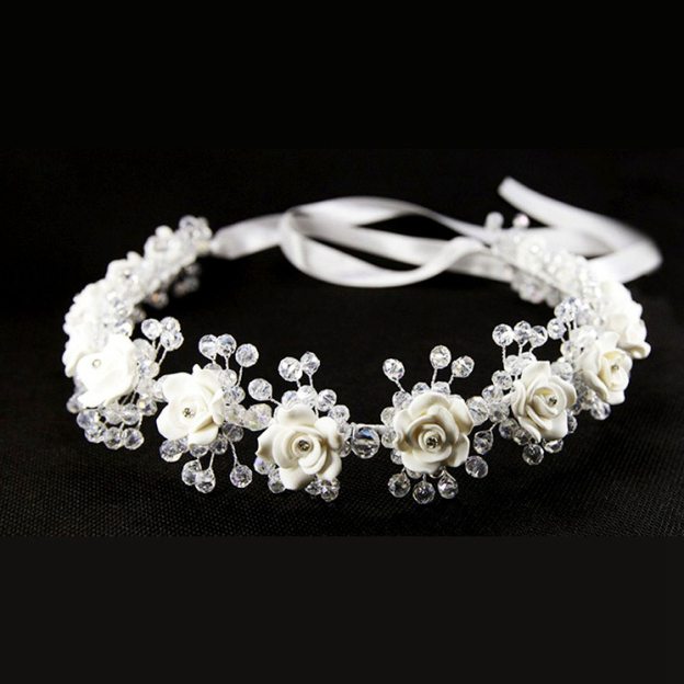 Plastic With Crystal Ladies'Flowers & Feathers