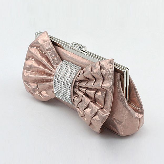 Pu With Crystal/ Rhinestone Chain Clutches