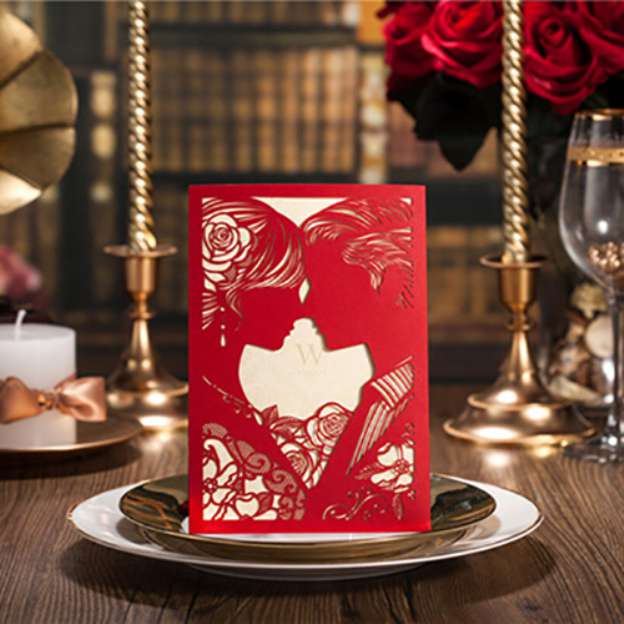 Personalized Flat Card Wedding Invitations Invitation Cards 50 Piece/Set