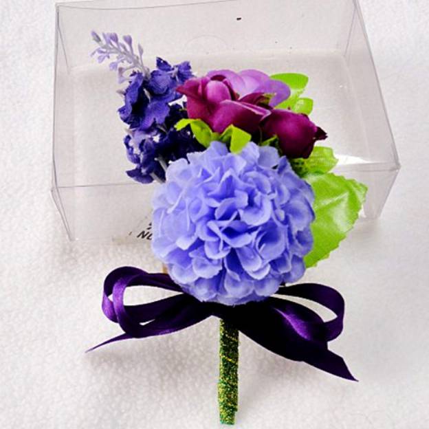 Purple Fabric Round Peonies Corsages