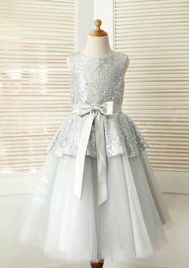 Silver Flower Girl Dresses & Girls Party | Stacees designs