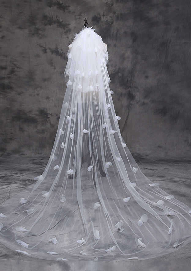 Tulle Three-tier Cathedral Bridal Veils With Faux Pearl/Petal (S1090330 ...