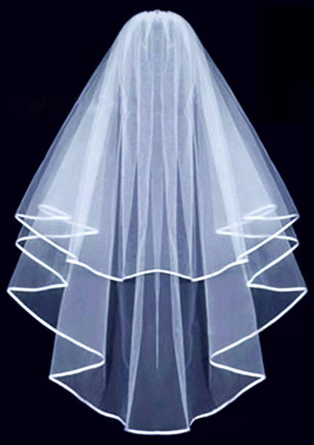 Tulle Two-tier Elbow Bridal Veils (S1090332) - Wedding Veils - Stacees