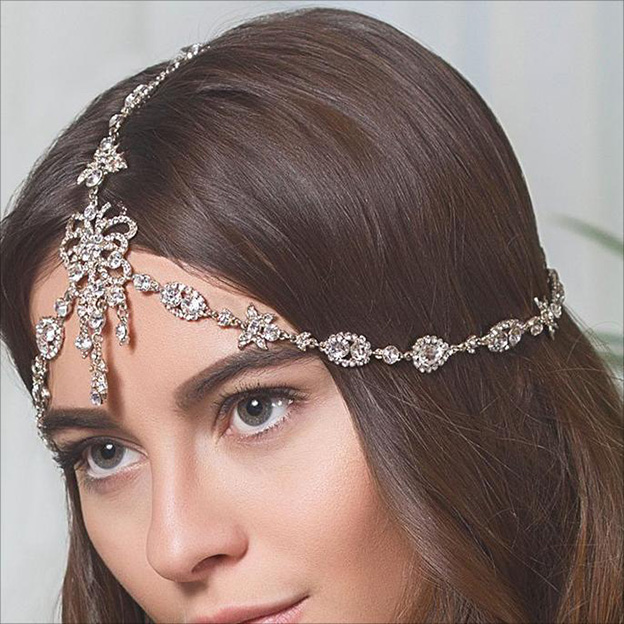 Alloy Crystal Forehead Jewelry Headpieces With Czech Stones ...